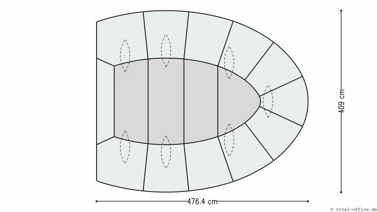 circon s-class - 5x4m - Half elliptical conference table for Proactiv ...